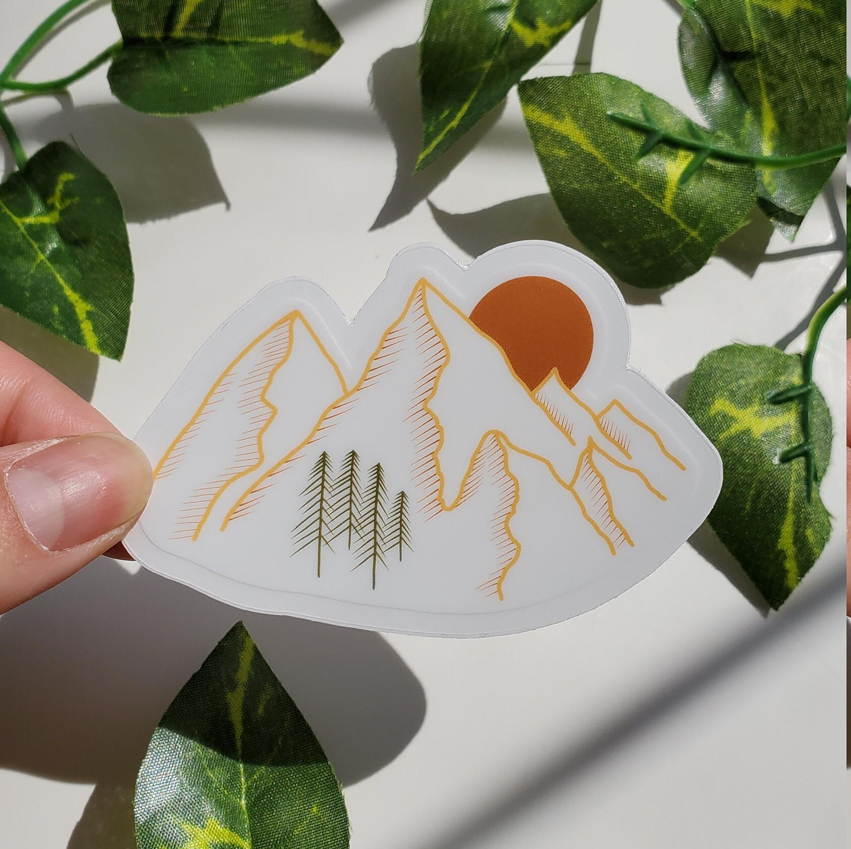 Mountain Line Art Vinyl Sticker - Etsy