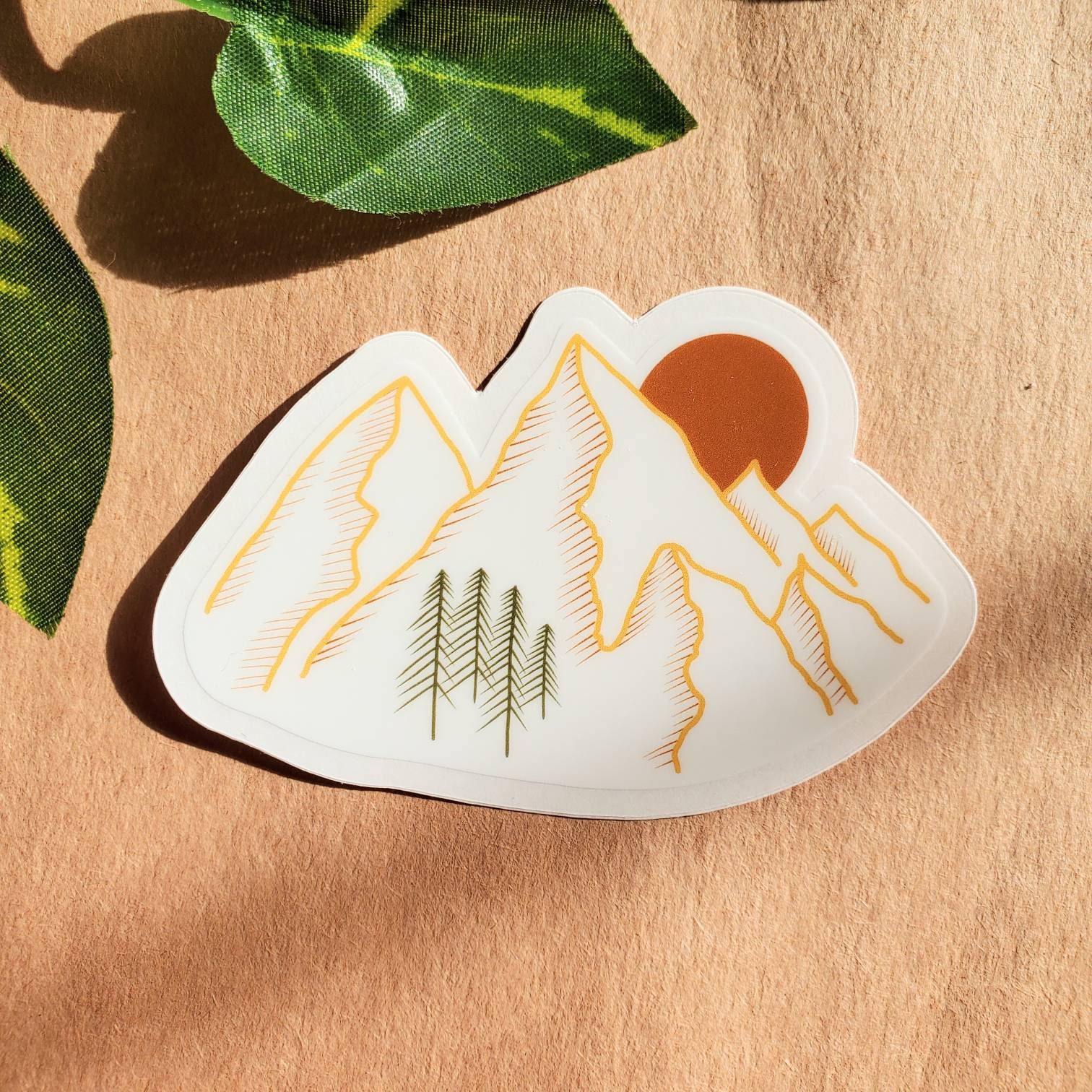 Mountain Line Art Vinyl Sticker - Etsy