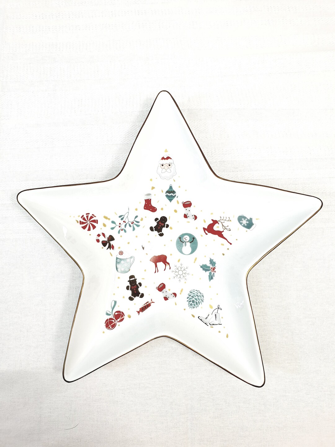CHRISTMAS TRAY – Serving Tray – Star Shape Tray – Porcelain Star ...