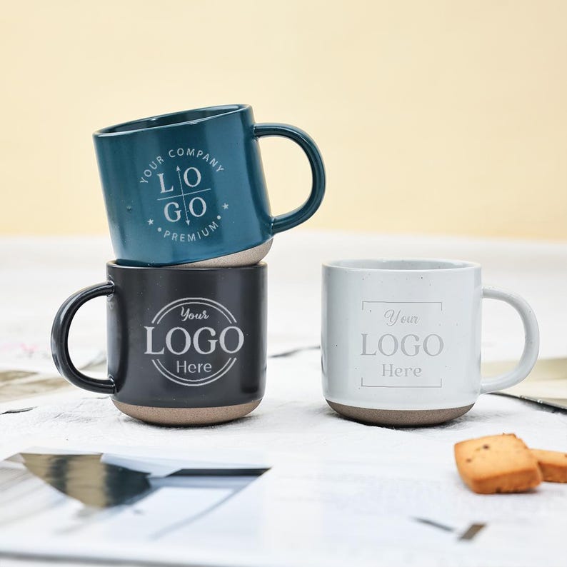 Custom Stoneware Mug, Engraved Logo Coffee Mug, Tea Cup, Ceramic Mug ...