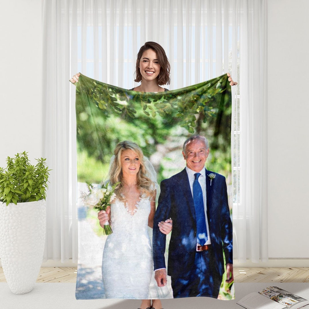 Personalized Photo Blanket Father of the Bride Blanket Picture Blanket ...