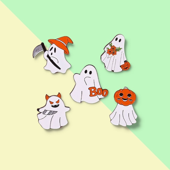 Cute Ghost Pumpkin Halloween Pins Enamel Cute Pin Set Pins - Etsy