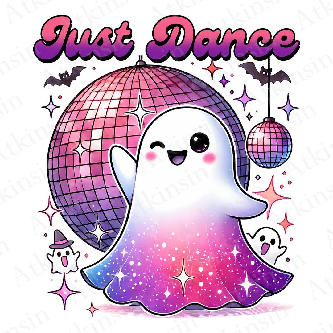 Just Dance Halloween Png, Disco Ghost Png, Digital Design Download ...