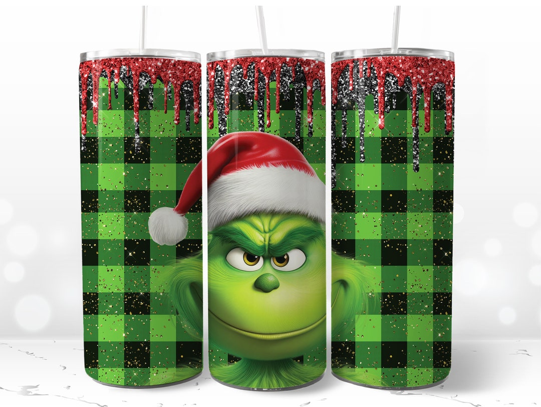 Christmas Grinch Tumbler Wrap,green Buffalo Plaid Christmas 20 Oz ...