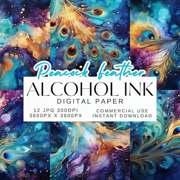 Alcohol Ink Peacock - Etsy