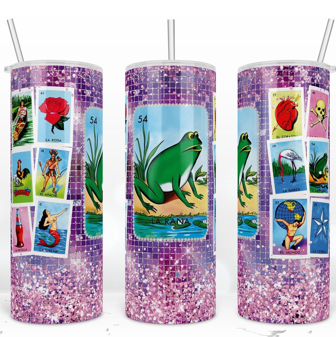 La Rana From Loteria Cards Tumbler, Mexican Tumbler, 20 Oz Skinny ...