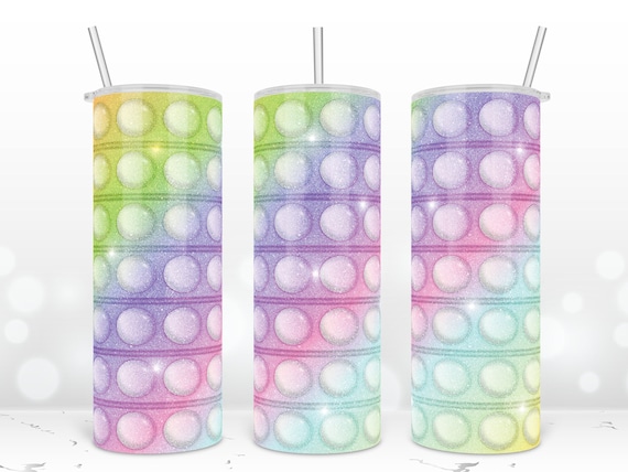 Pastel Rainbow Glitter Pop It Friget Toybubble Sensory Fidget | Etsy