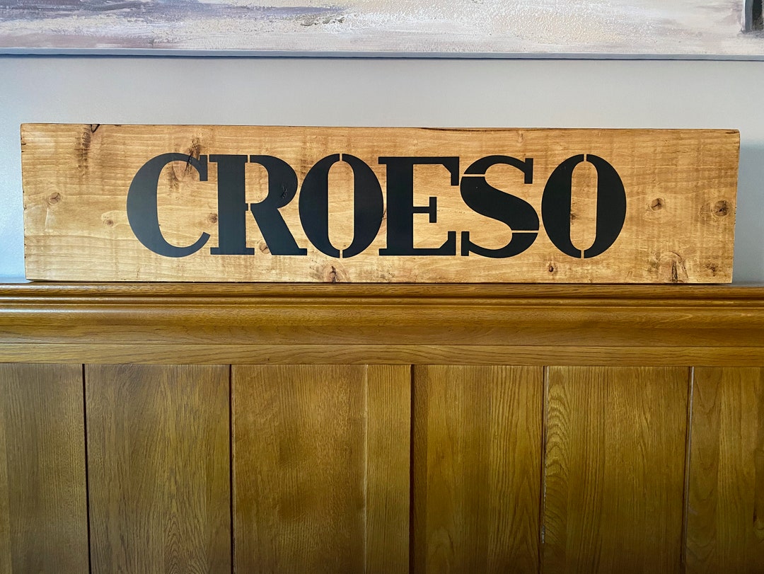 Handmade Rustic Wooden Croeso Sign Welsh/cymraeg - Etsy