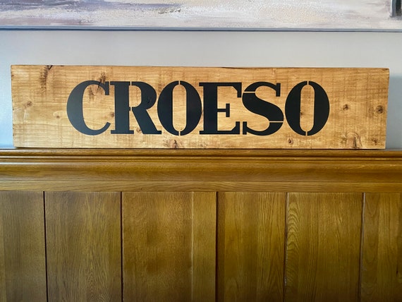Handmade Rustic Wooden Croeso Sign Welsh/cymraeg | Etsy