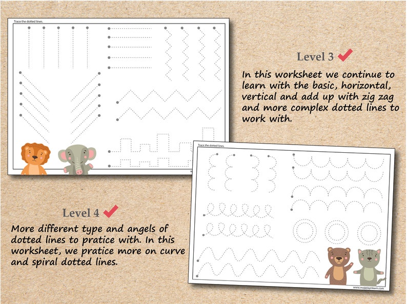Trace Dotted Lines | Preschool Tracing | Preschool Worksheets - Etsy