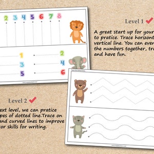 Trace Dotted Lines | Preschool Tracing | Preschool Worksheets - Etsy