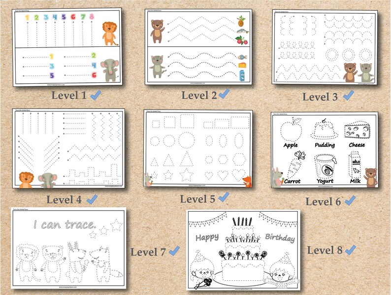 Trace Dotted Lines | Preschool Tracing | Preschool Worksheets - Etsy