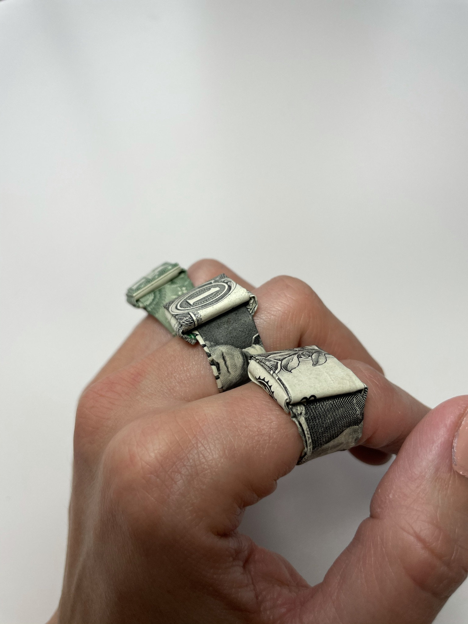 3 MONEY RING Special REAL money dollar origami rings for | Etsy