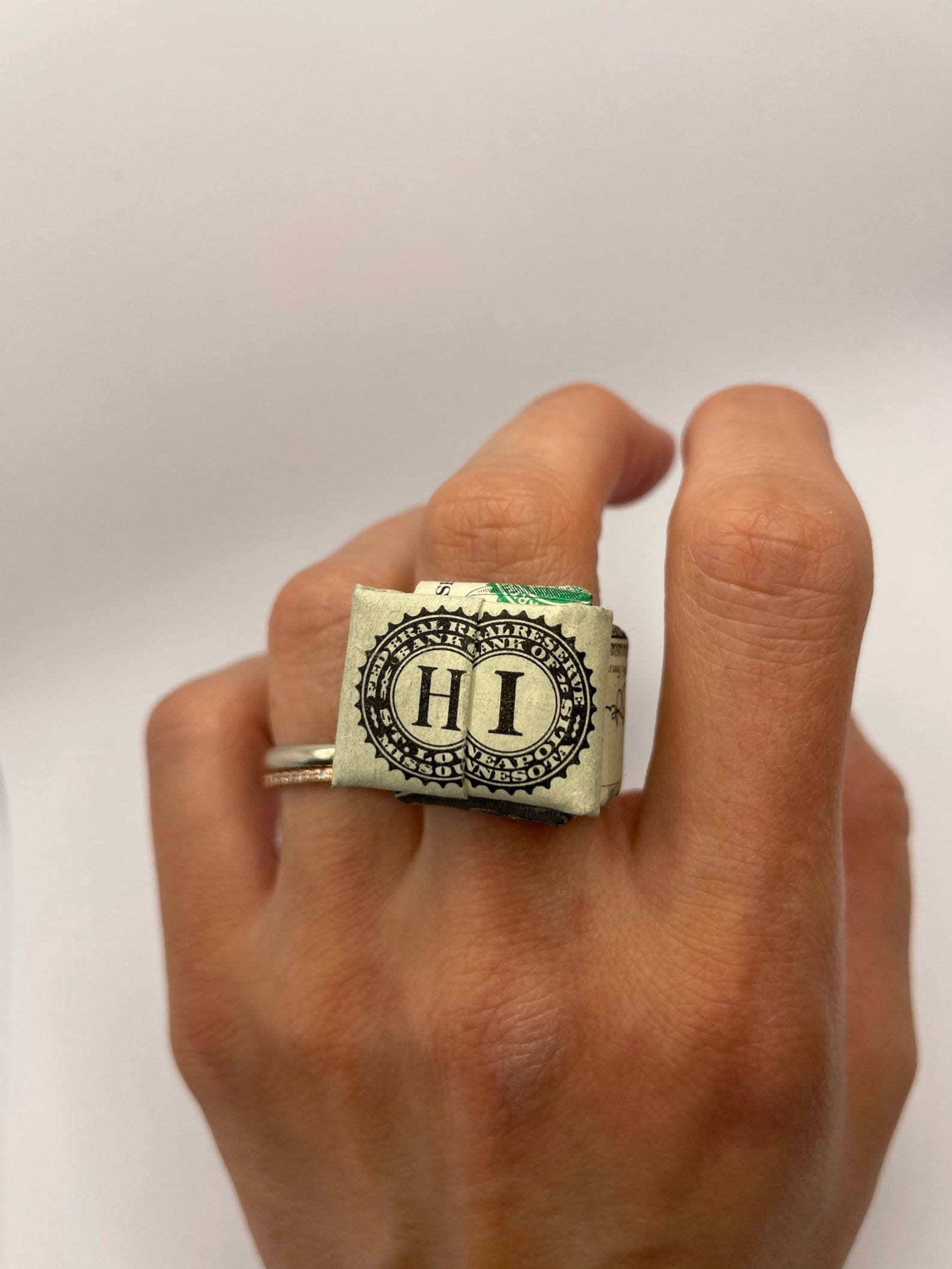 Dollar hi RING REAL Money Dollar Origami Money | Etsy