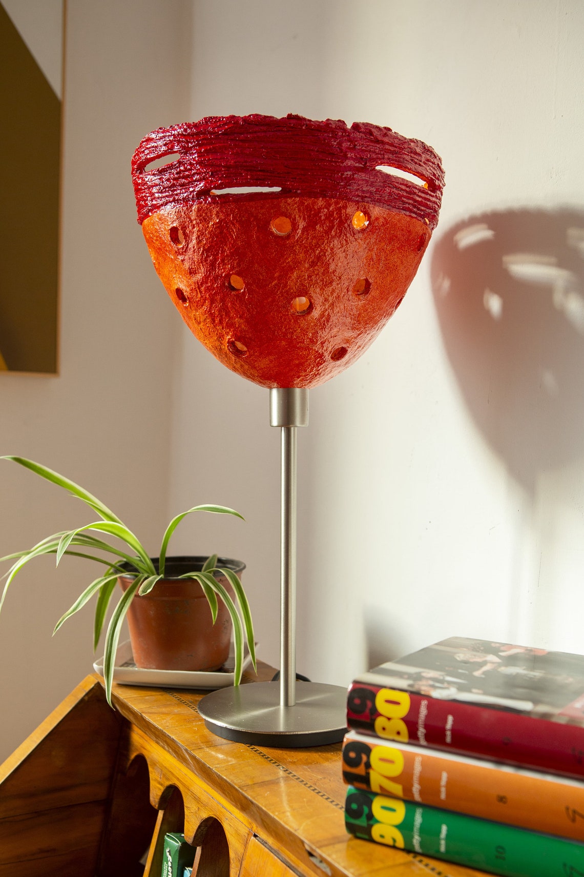 Paper Mache Table Lamp With Light Effects - Etsy