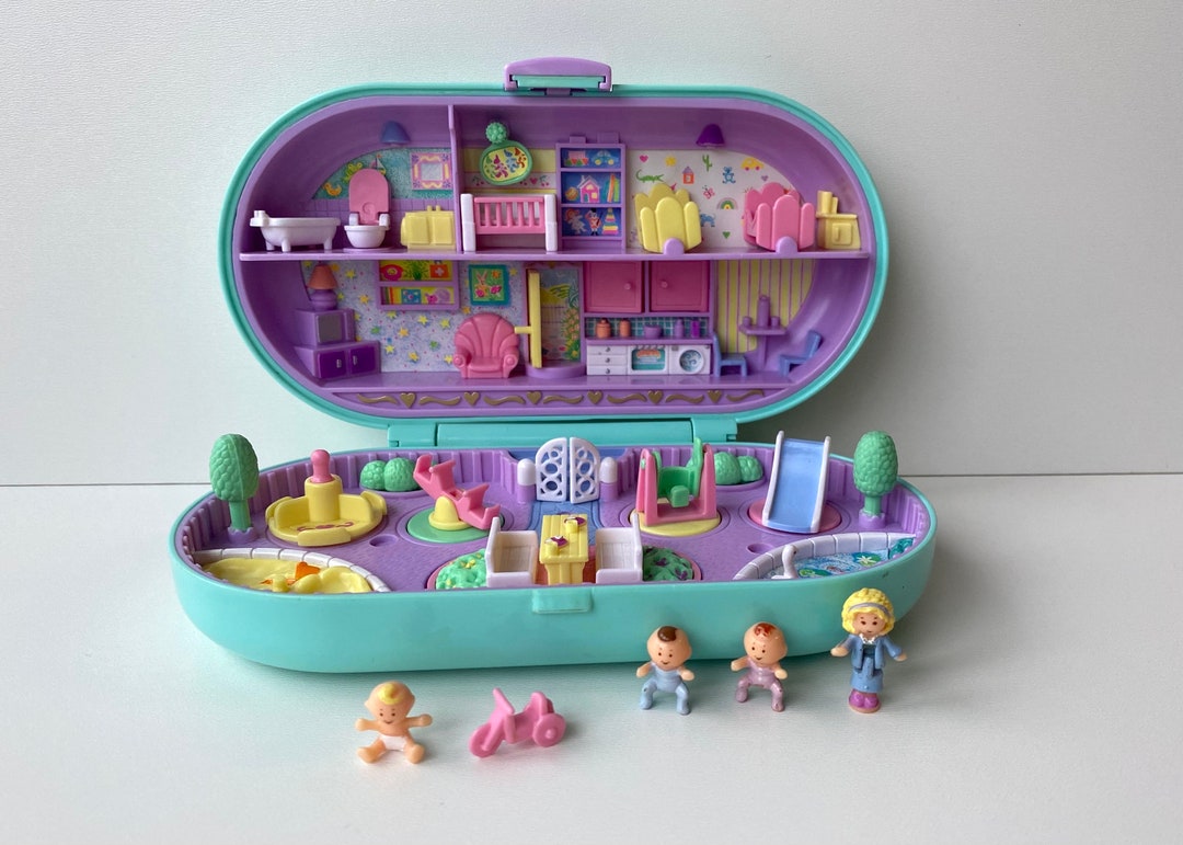 Vintage Polly Pocket Babysitting Stamper Set Bluebird Toys 1992 Baby ...