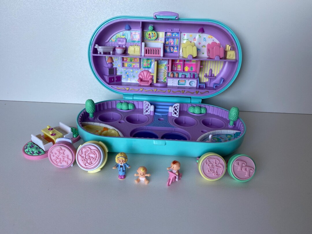 Vintage Polly Pocket Babysitting Stamper Set Bluebird Toys 1992 Baby ...