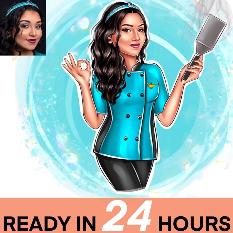 Custom Cartoon Portrait Logo, Sweets & Dessert Business Logo - Etsy