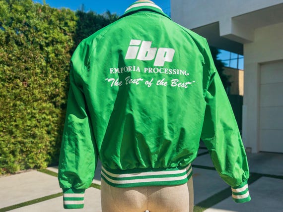 IBP 1987 Vintage Bomber Jacket Size Medium | Olive Gr… - Gem