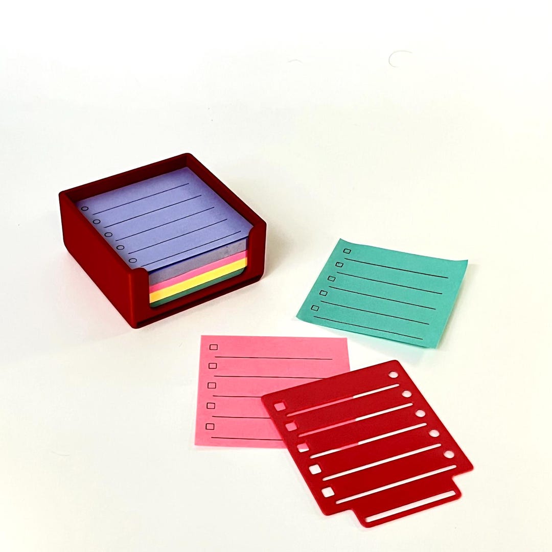 3D Printed Post It - Holder & Stencil - Etsy