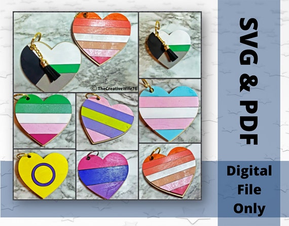 Pride Flag Keychains both Cut and Scored Versions Available - Etsy