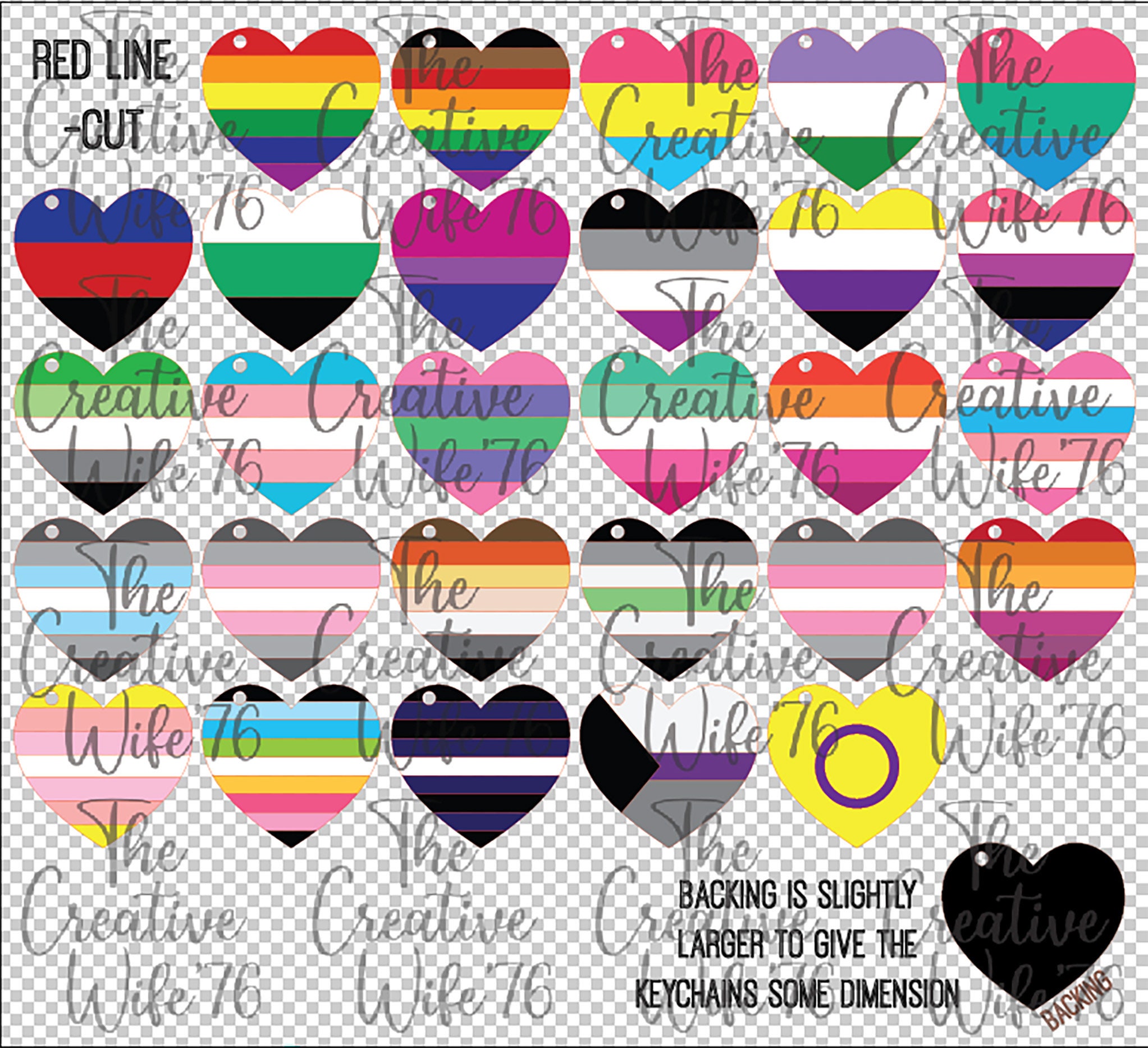 Pride Flag Keychains both Cut and Scored Versions Available - Etsy