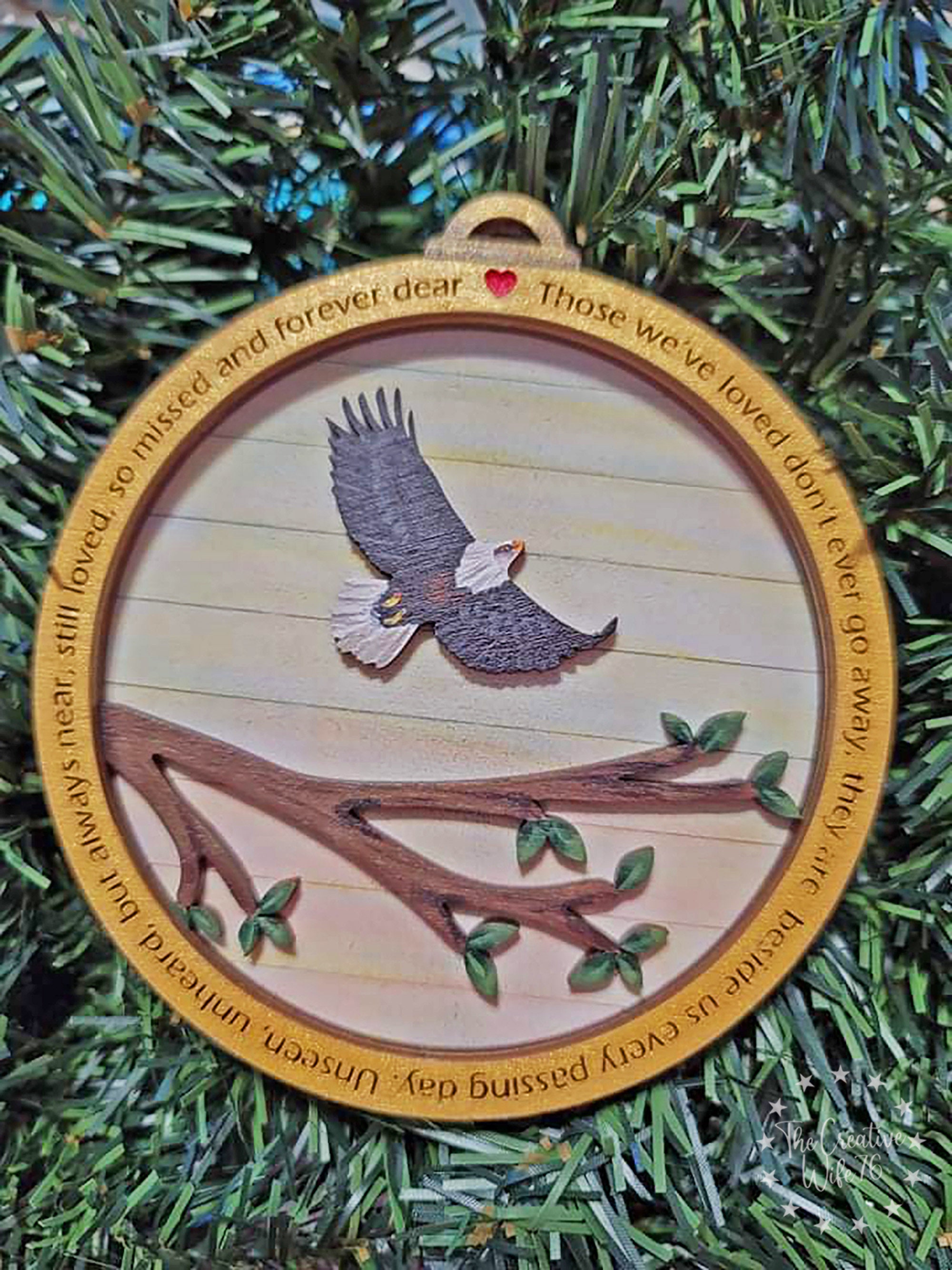 Personalizable in Loving Memory, Eagle, Memorial Christmas Bulb ...