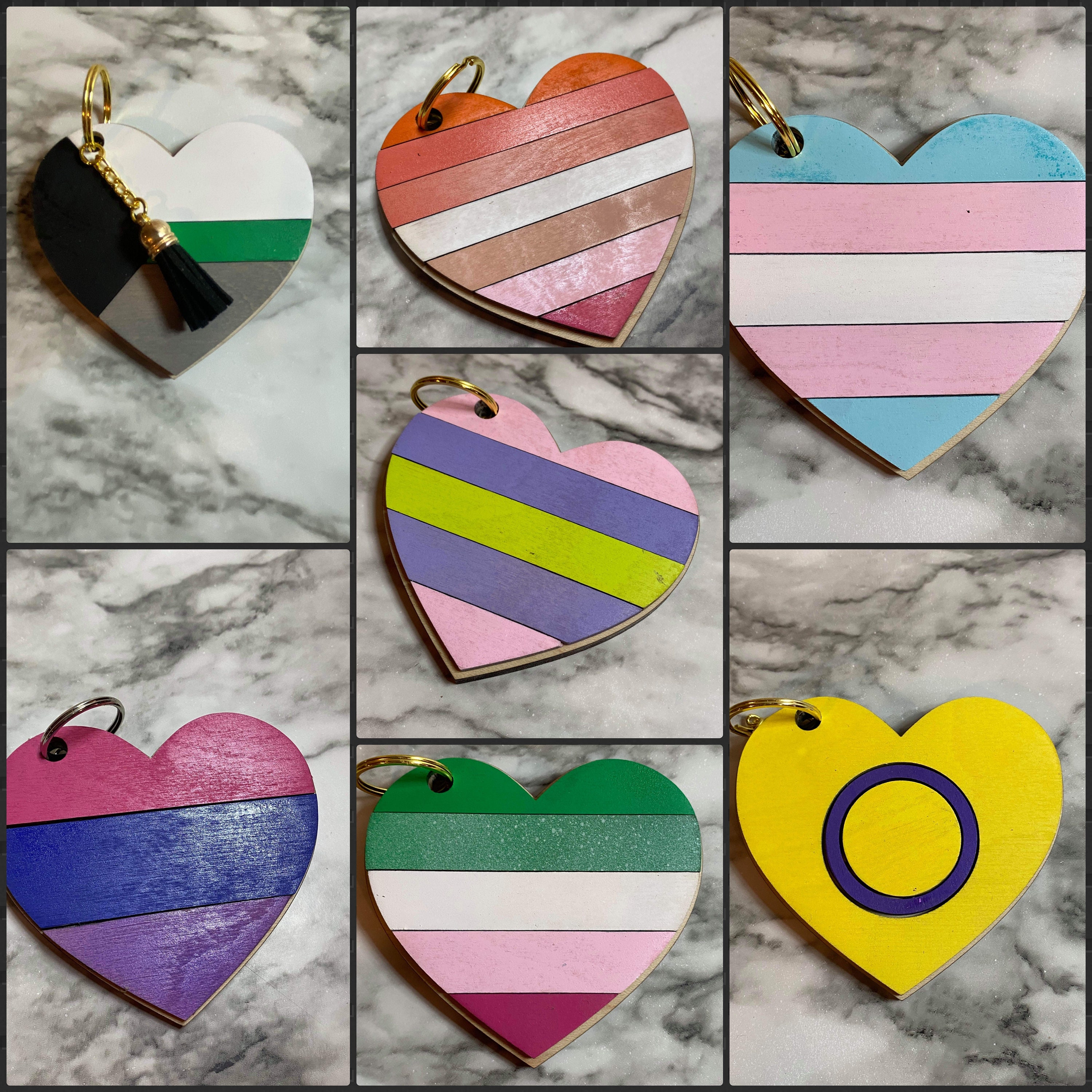 Pride Flag Keychains both Cut and Scored Versions Available - Etsy