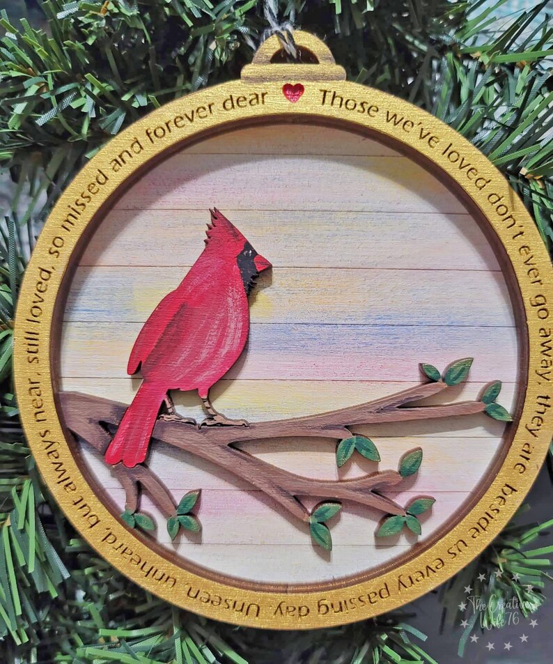 Personalizable in Loving Memory Cardinal Memorial Christmas | Etsy