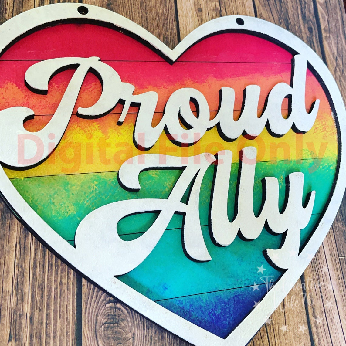 LGBTQIA Proud Ally Sign No Physical Item Digital Laser | Etsy