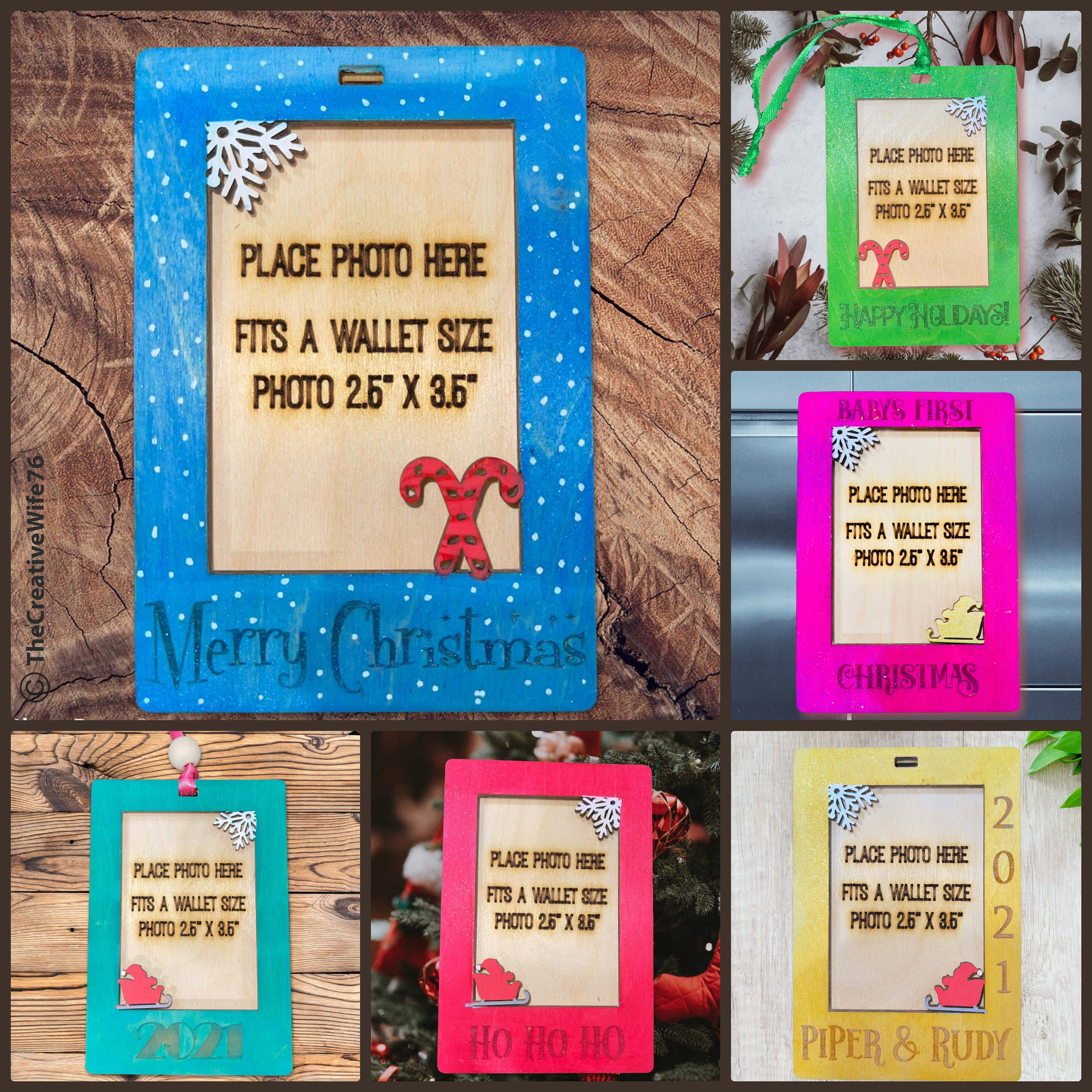 Personalizable Wallet Sized Photo Ornament, Vertical & Horizontal ...