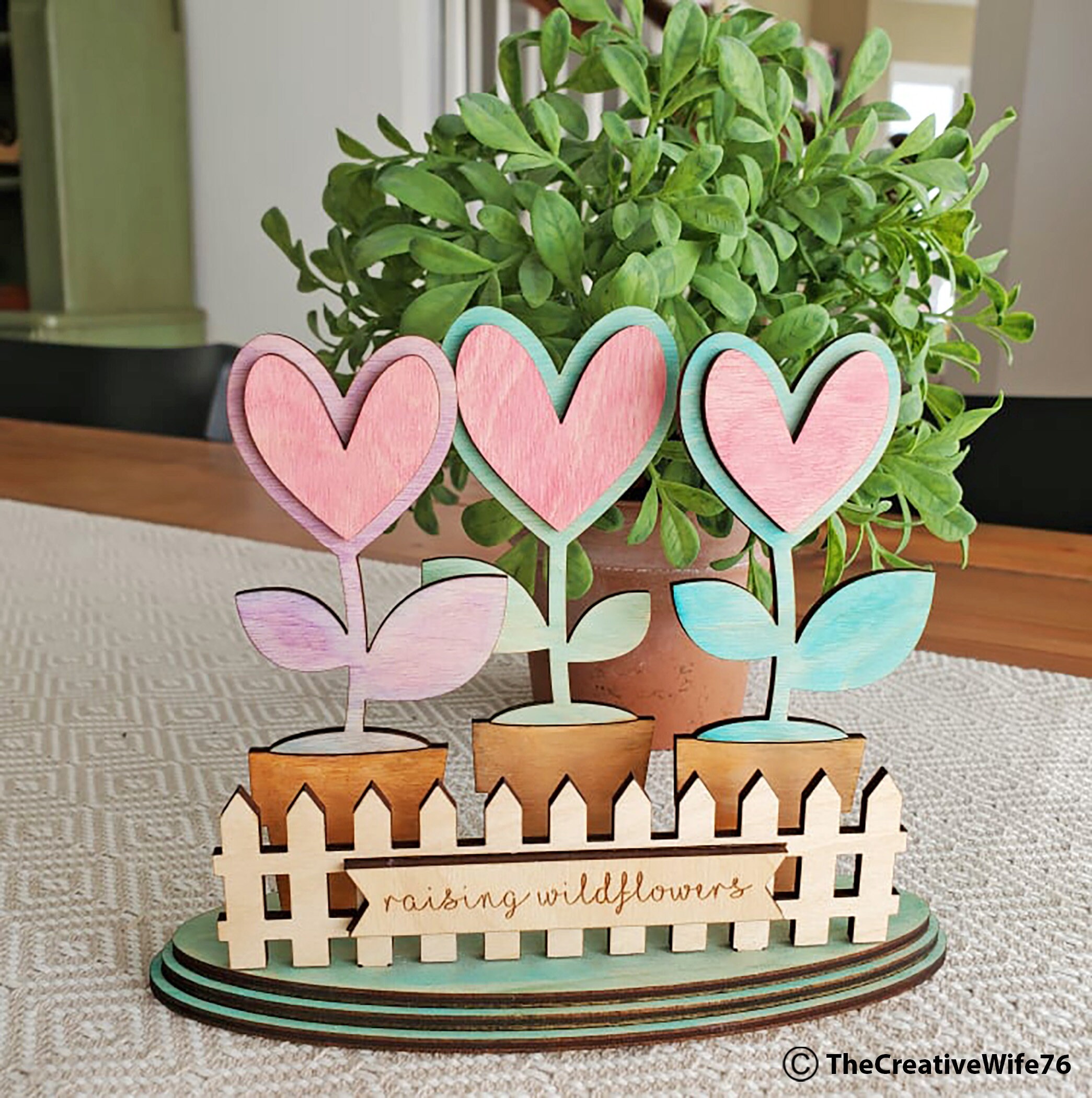 Triple Heart Stand for Any Occasion, File Comes With Bases for 1/8" and ...