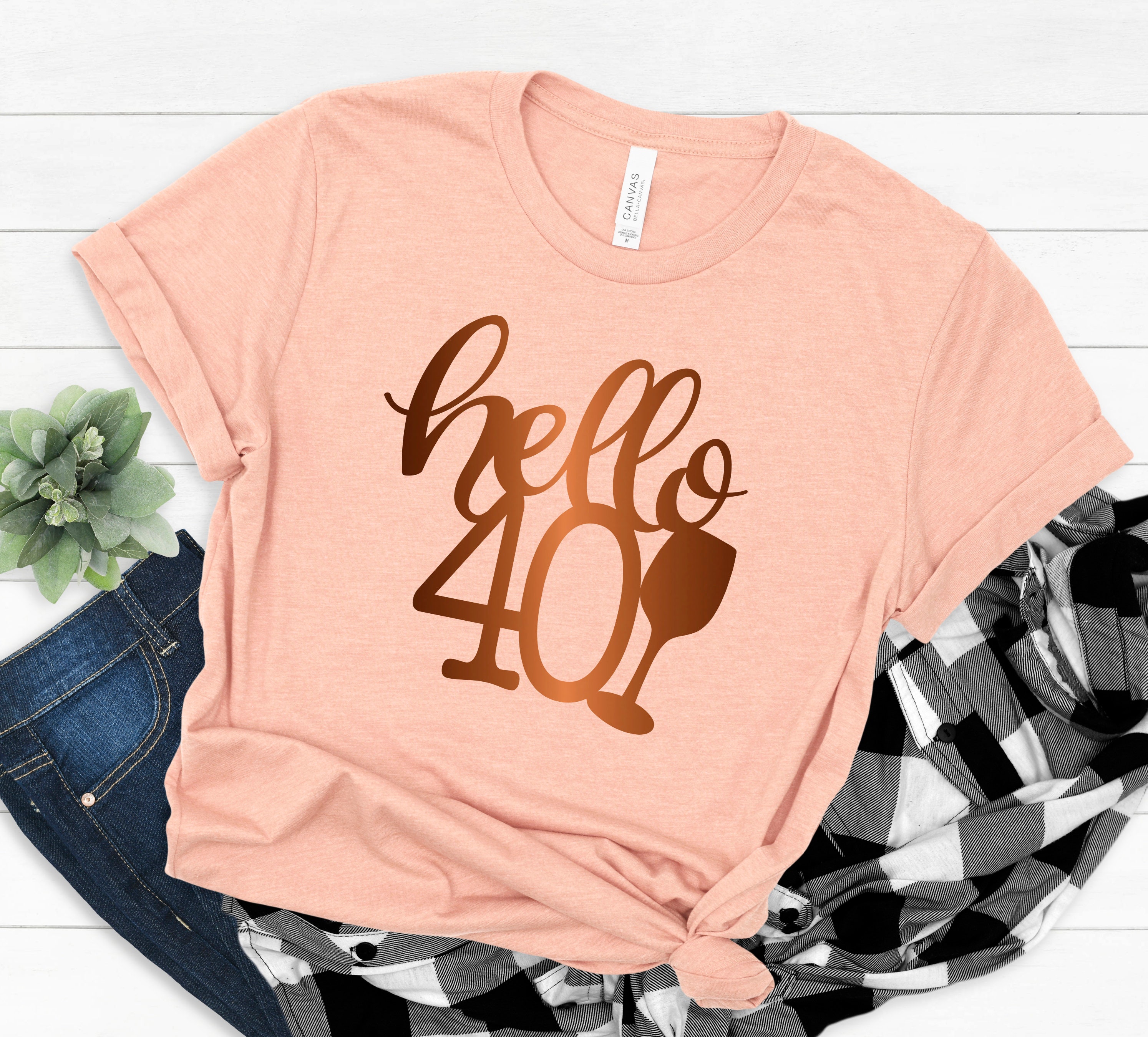 Hello 40 Shirt 40th Birthday 40th Birthday Gift 40th | Etsy