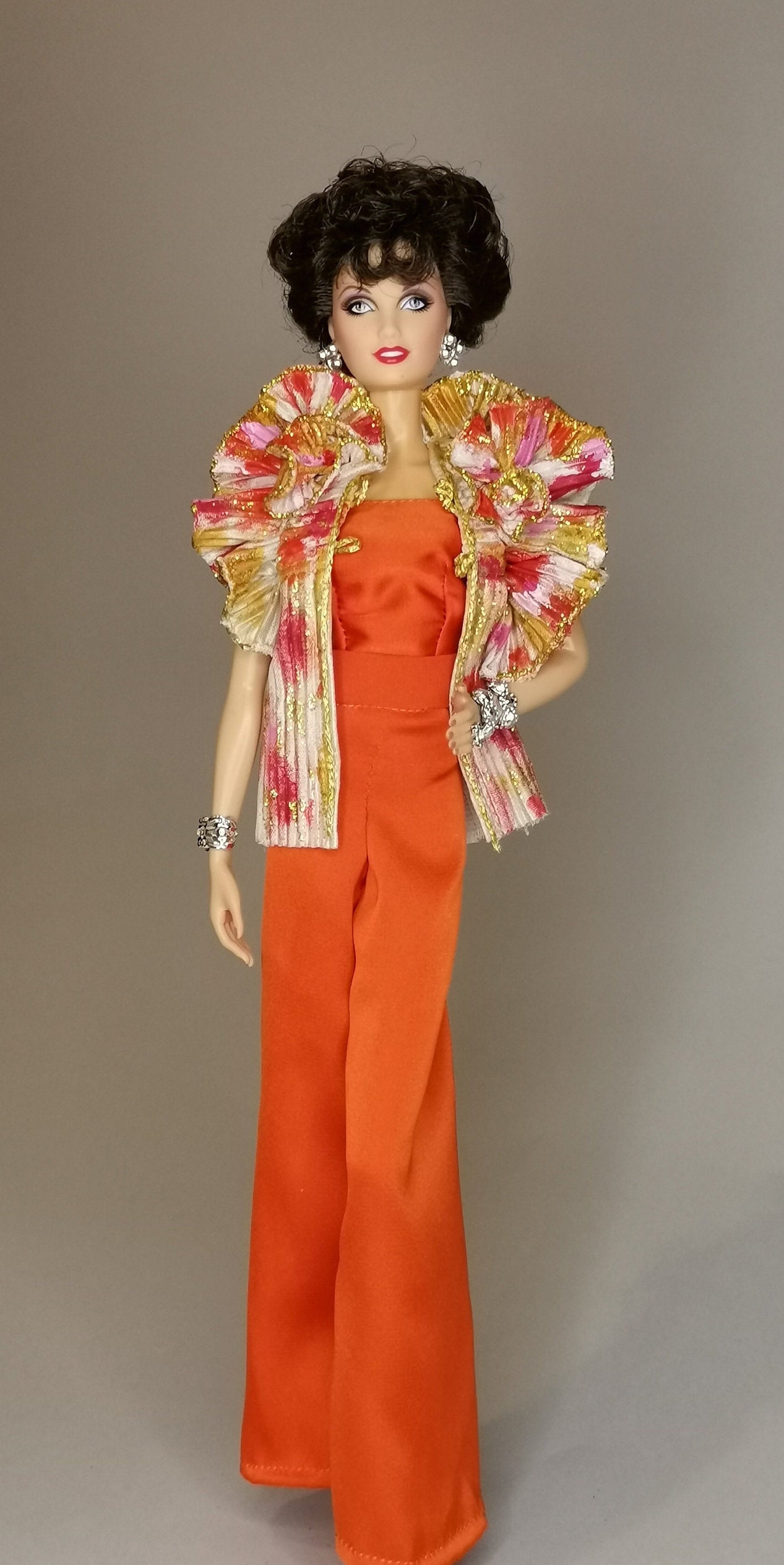 The Famous Zandra Rhodes Orange Outfit for Standard Barbie | Etsy UK