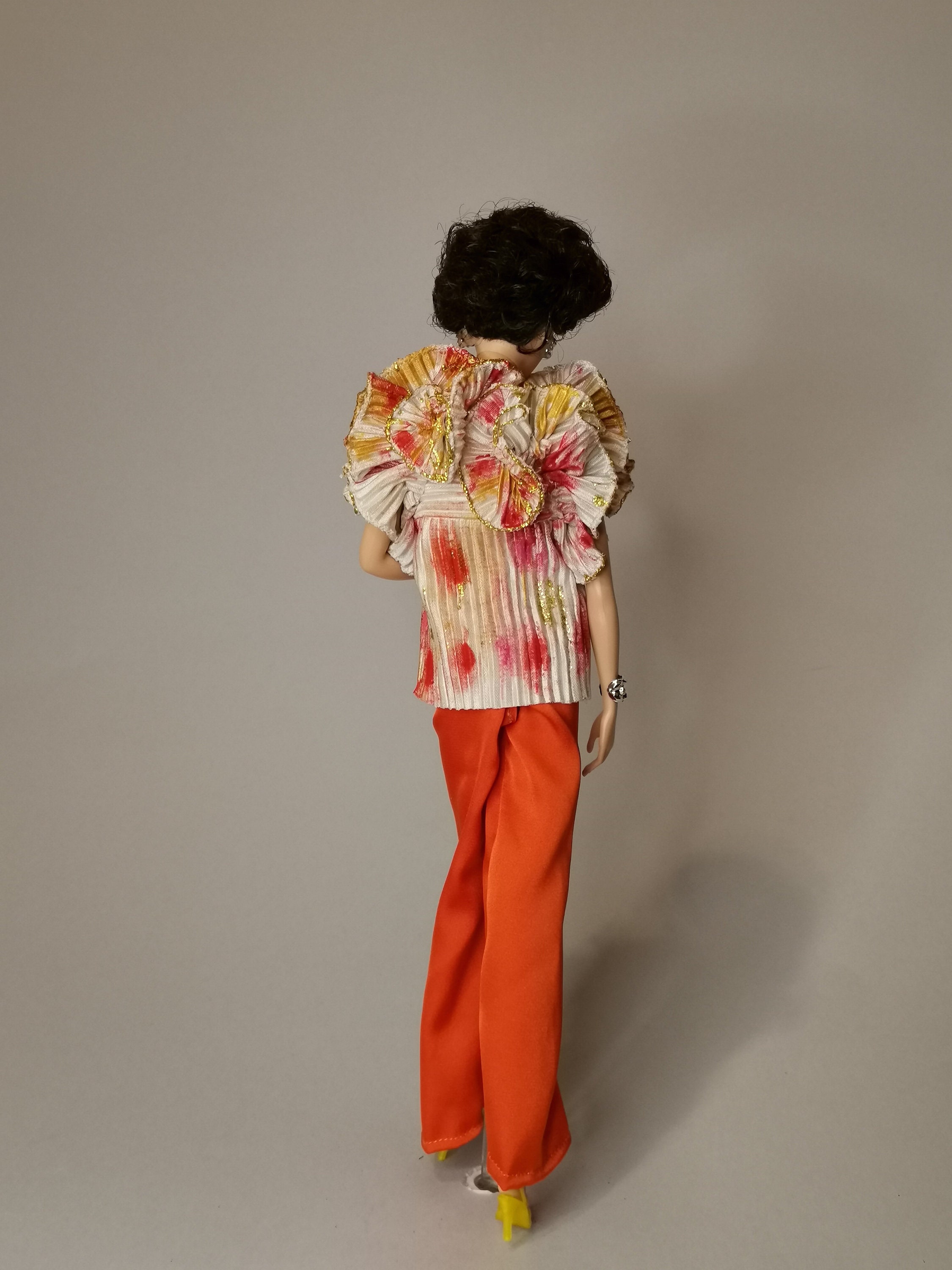 The Famous Zandra Rhodes Orange Outfit for Standard Barbie | Etsy UK