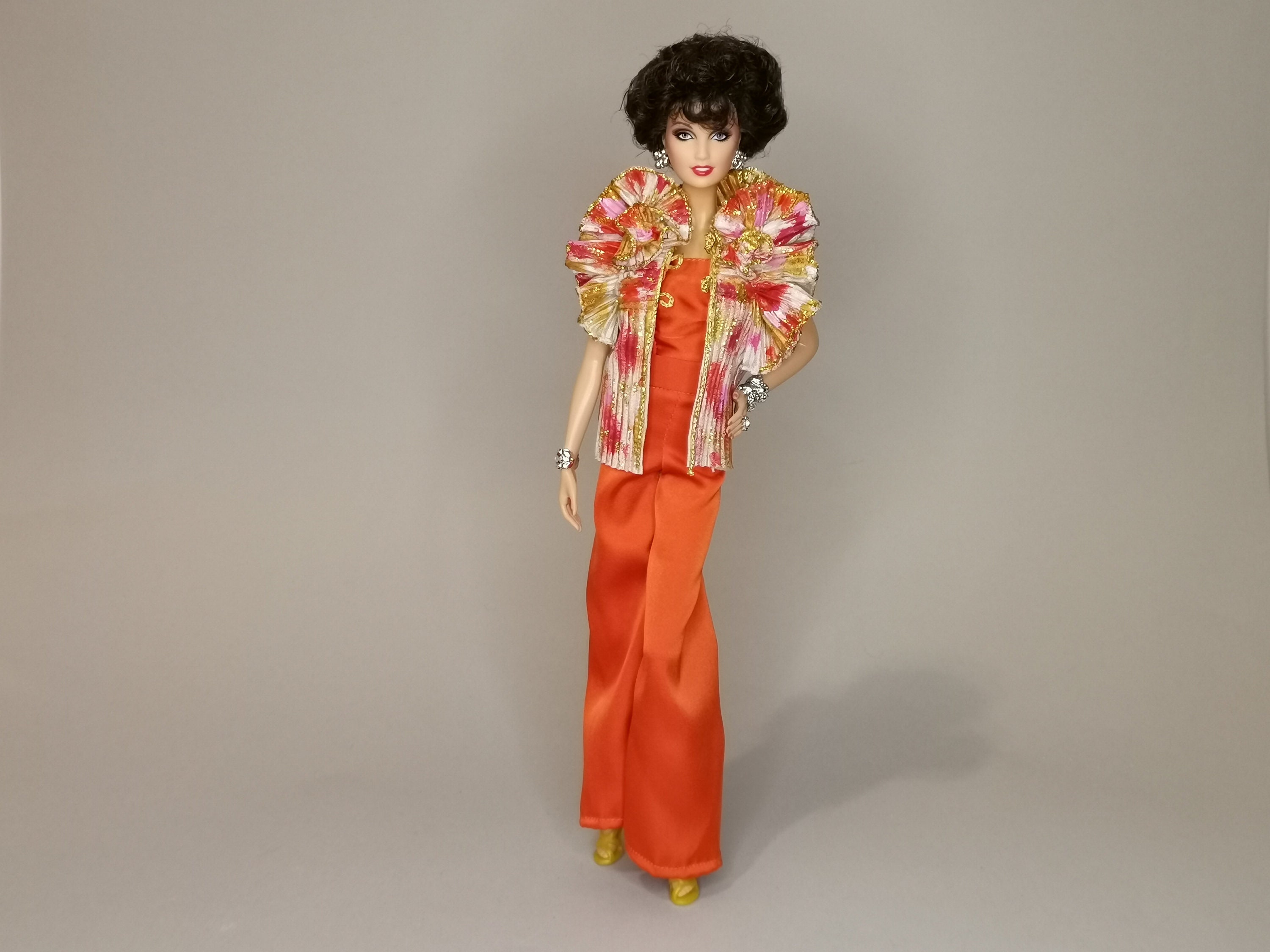 The Famous Zandra Rhodes Orange Outfit for Standard Barbie | Etsy UK