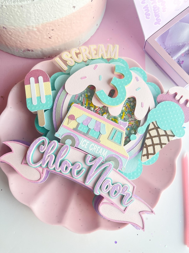 Ice Cream Cake Topper Ice Cream Birthday Sweet One Topper Ice Cream ...