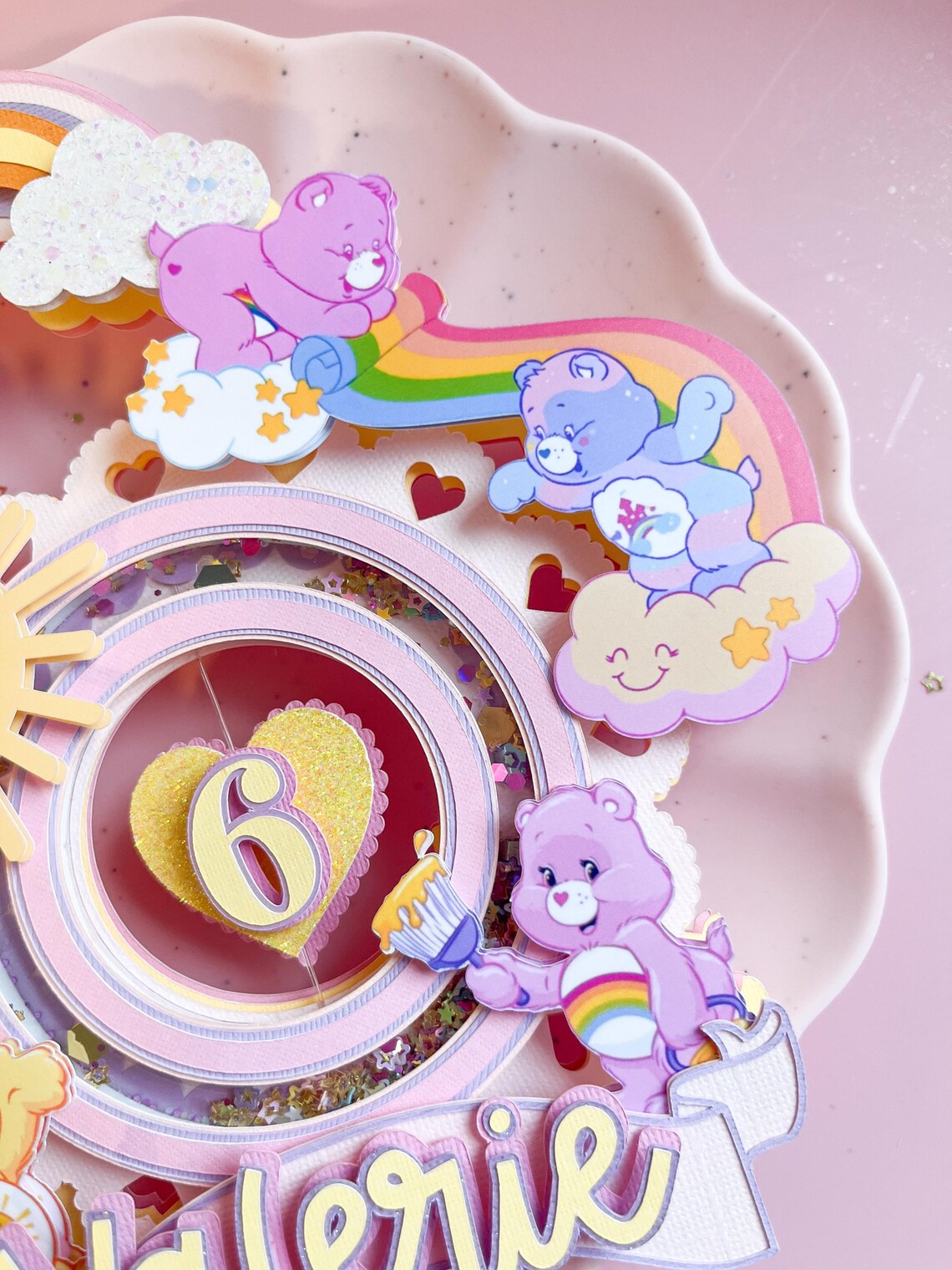 Care Bear Cake Topper Teddy Bear Cake Topper Rainbow Party Sunshine ...