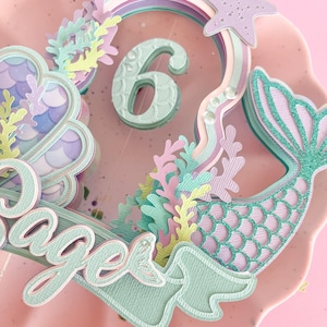 Mermaid Cake Topper Mermaid Theme Under the Sea Decorations - Etsy