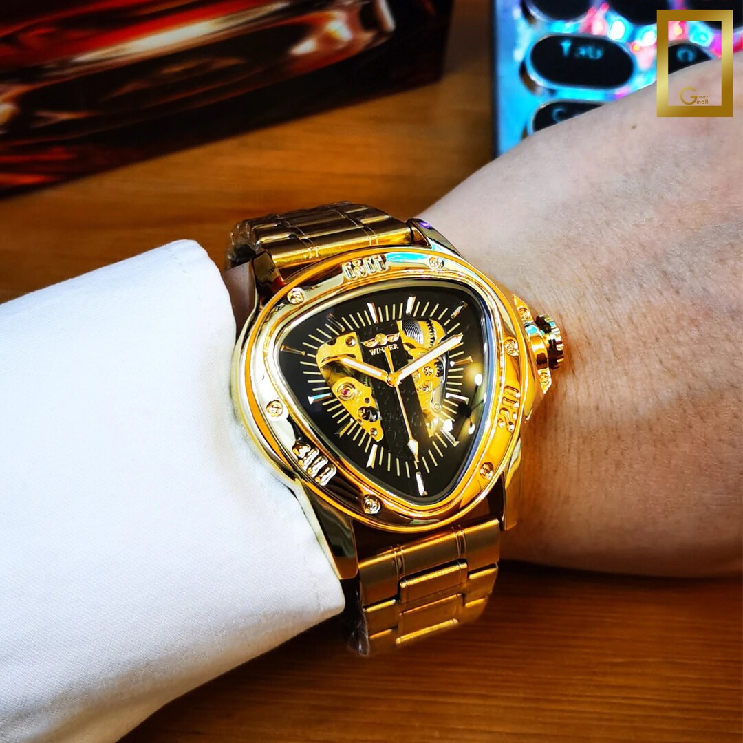 Automatic Watch Triangle Wrist-watch Skeleton Mechanical Watch - Etsy