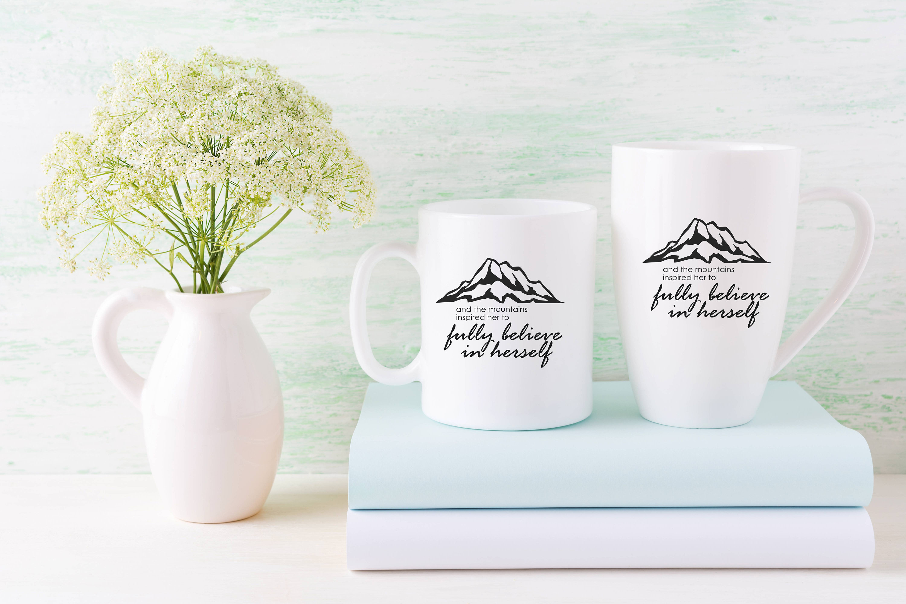 Mountains, Believe in Self, Printable Wall Art, Inspirational Quote ...