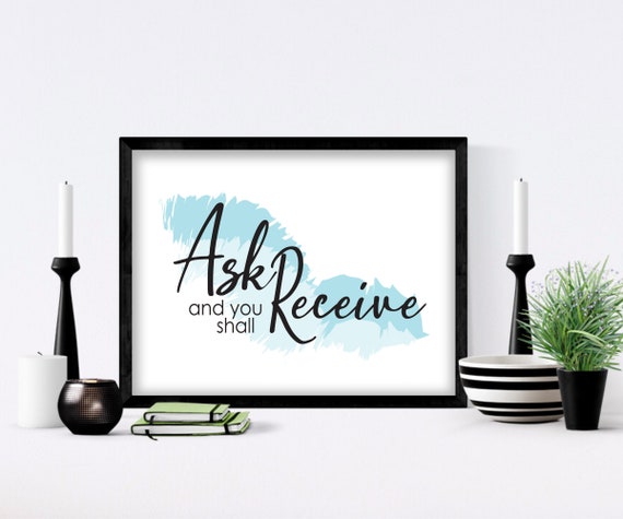 Ask and You Shall Receive Quote Manifestation Printable Wall | Etsy