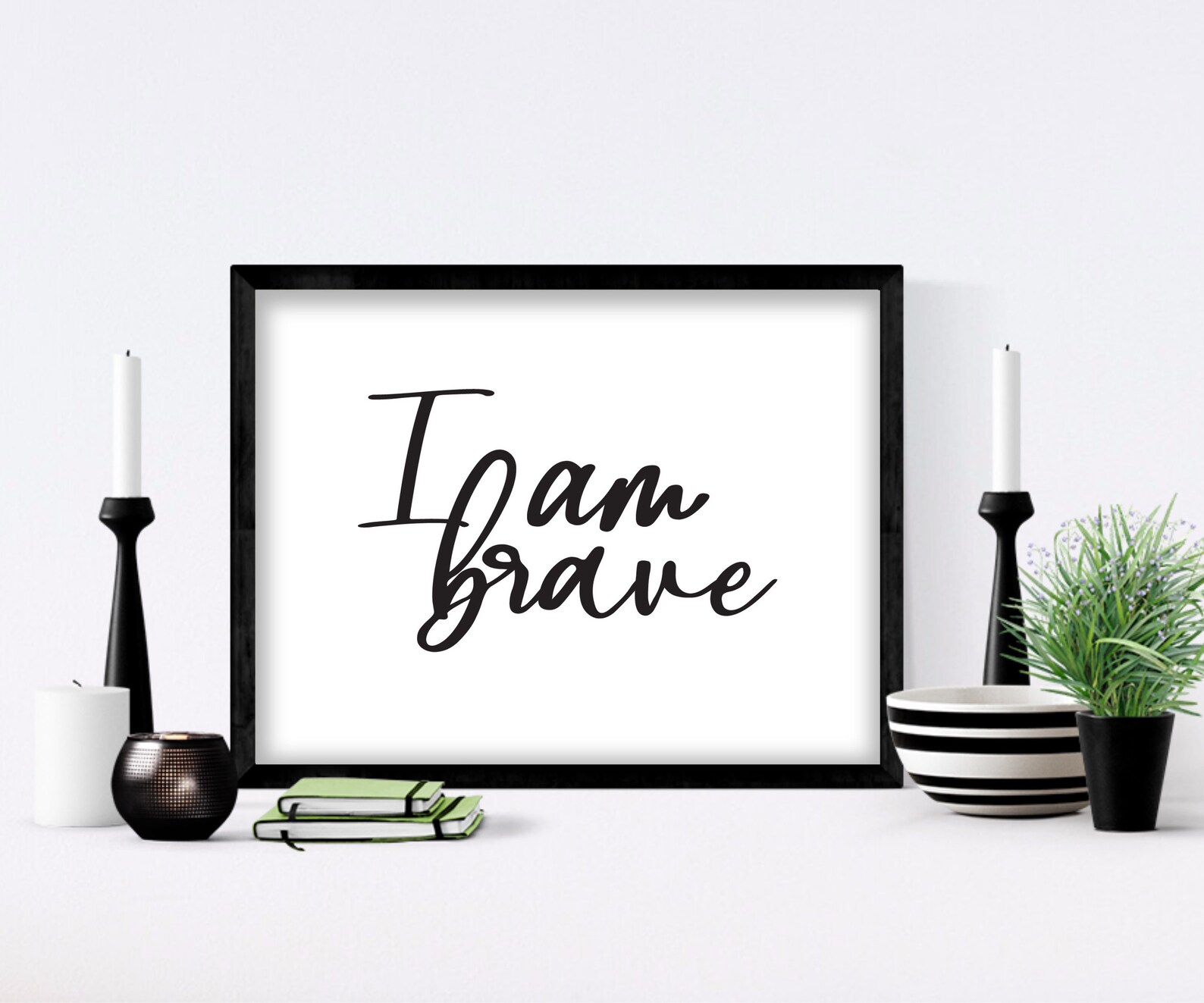 I Am Brave, Affirmation, Printable Wall Art, Inspirational Quote ...