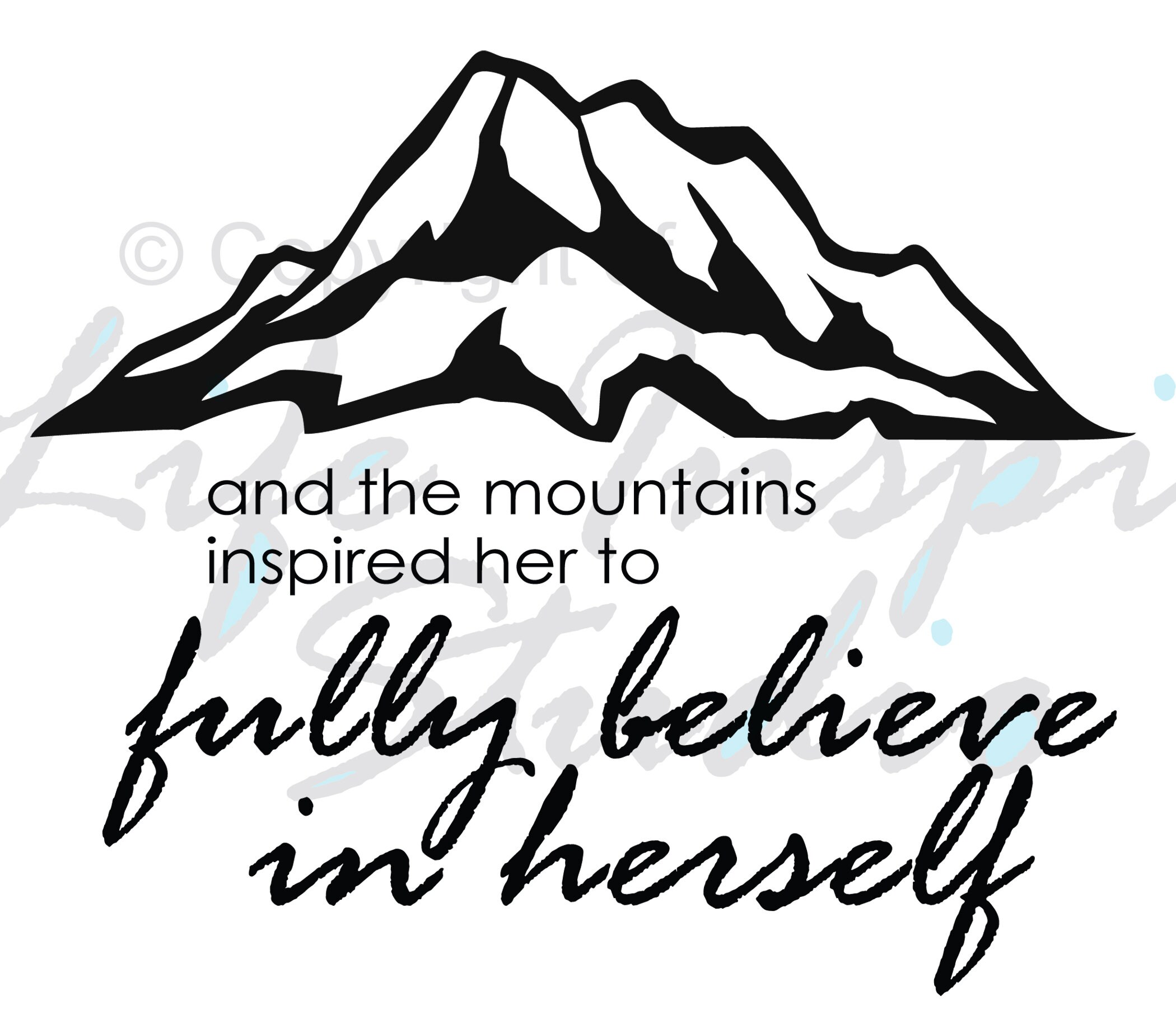 Mountains, Believe in Self, Printable Wall Art, Inspirational Quote ...