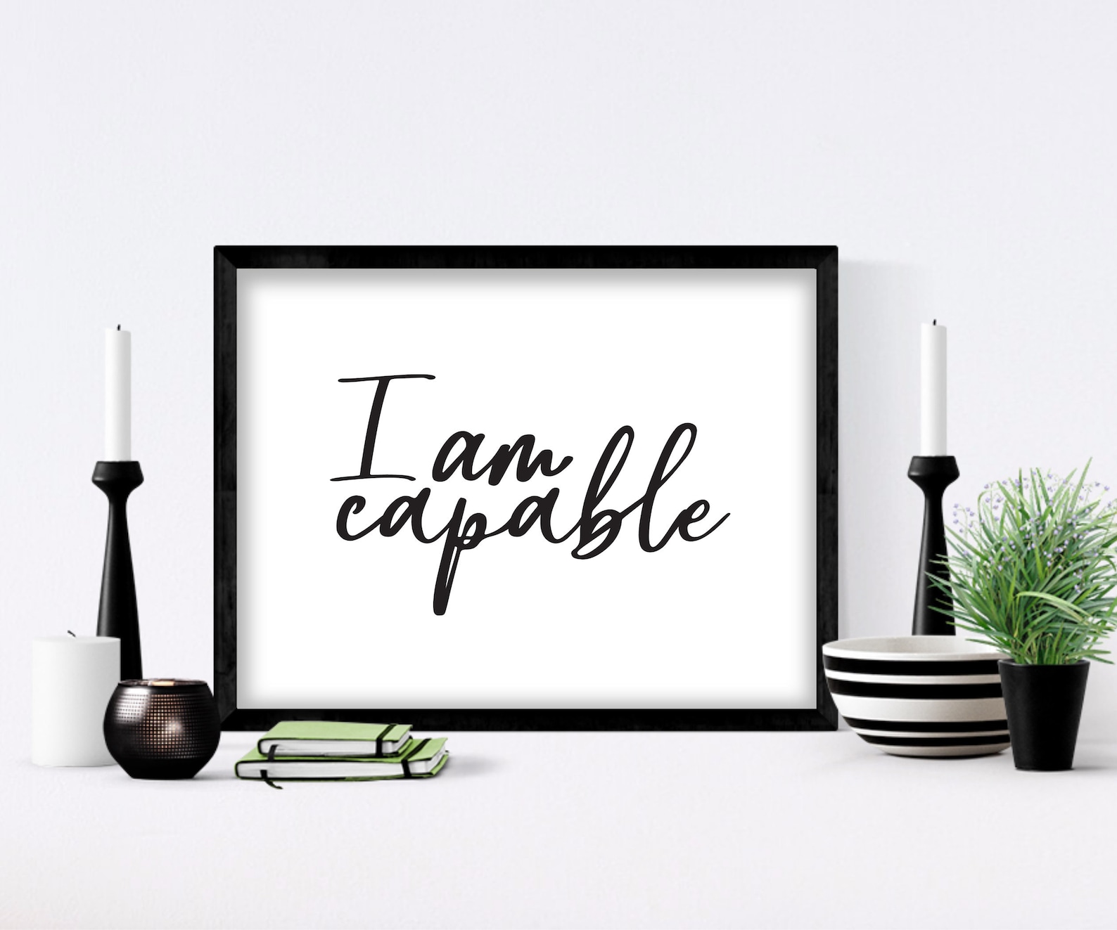 I Am Capable, Affirmation, Printable Wall Art, Inspirational Quote ...
