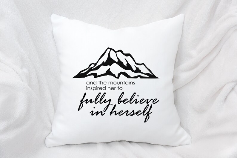 Mountains, Believe in Self, Printable Wall Art, Inspirational Quote ...