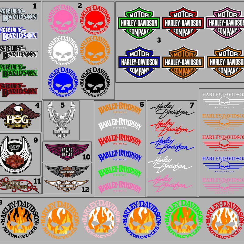 Harley Davidson Stickers - Etsy