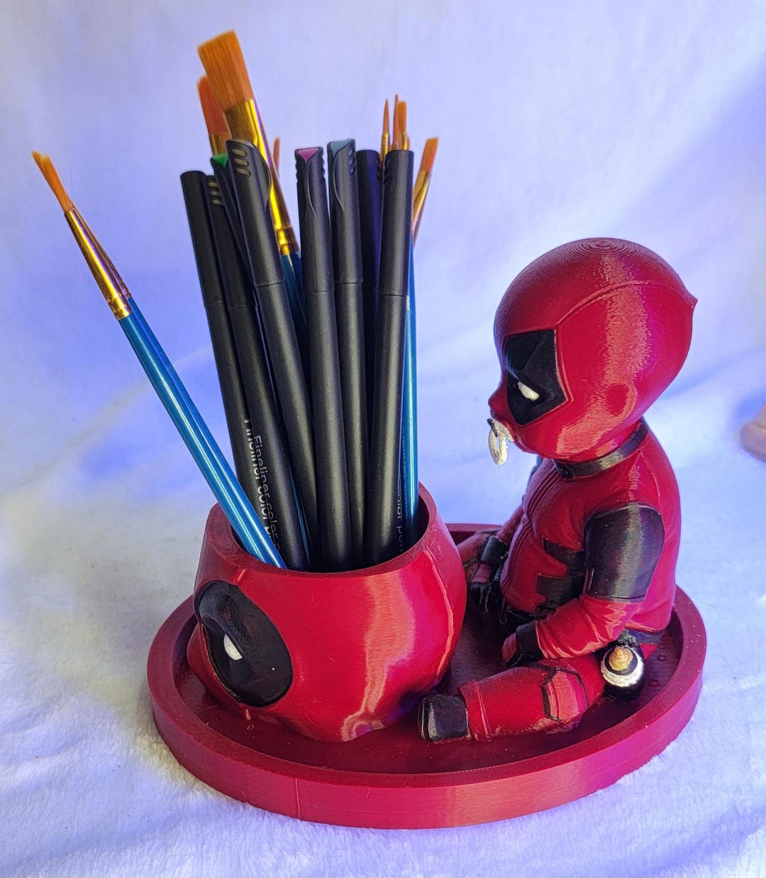 Baby Deadpool Desk Caddy Hand-painted Pencil, Pen, Marker, Scissors ...