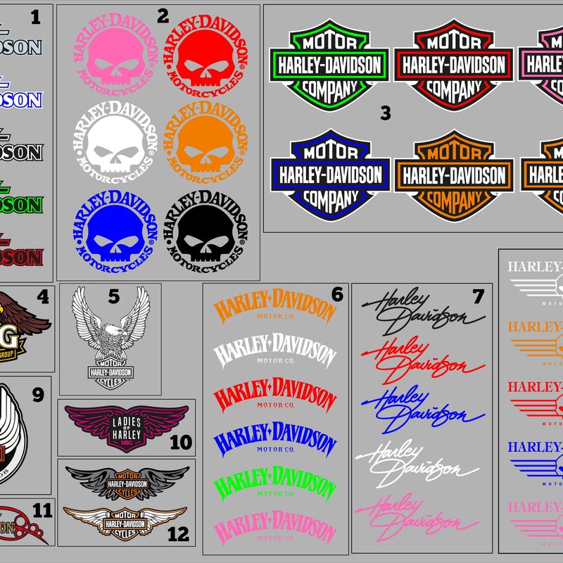 Harley Davidson Stickers - Etsy