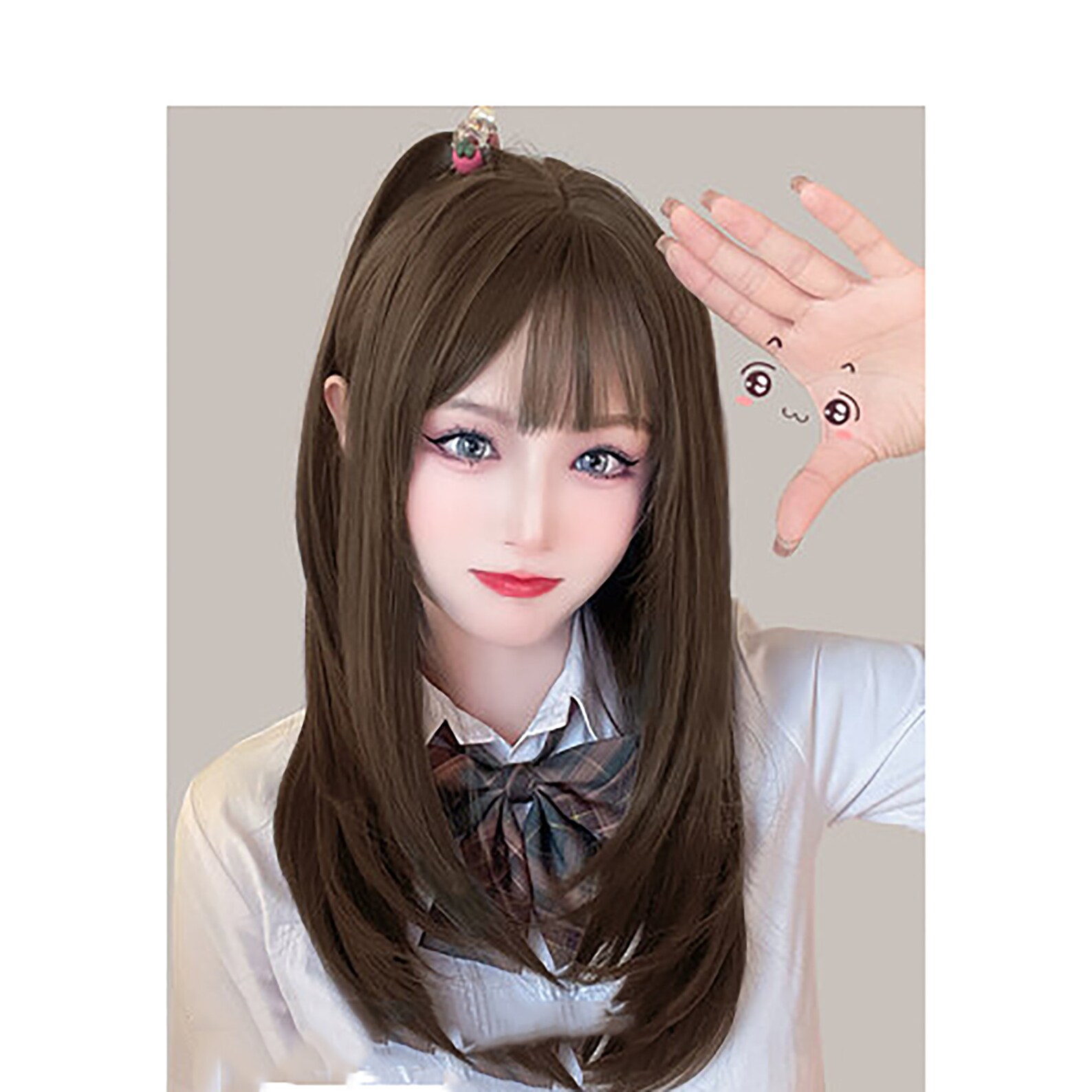 Long wig natural wig animation wig imitation human hair wig | Etsy